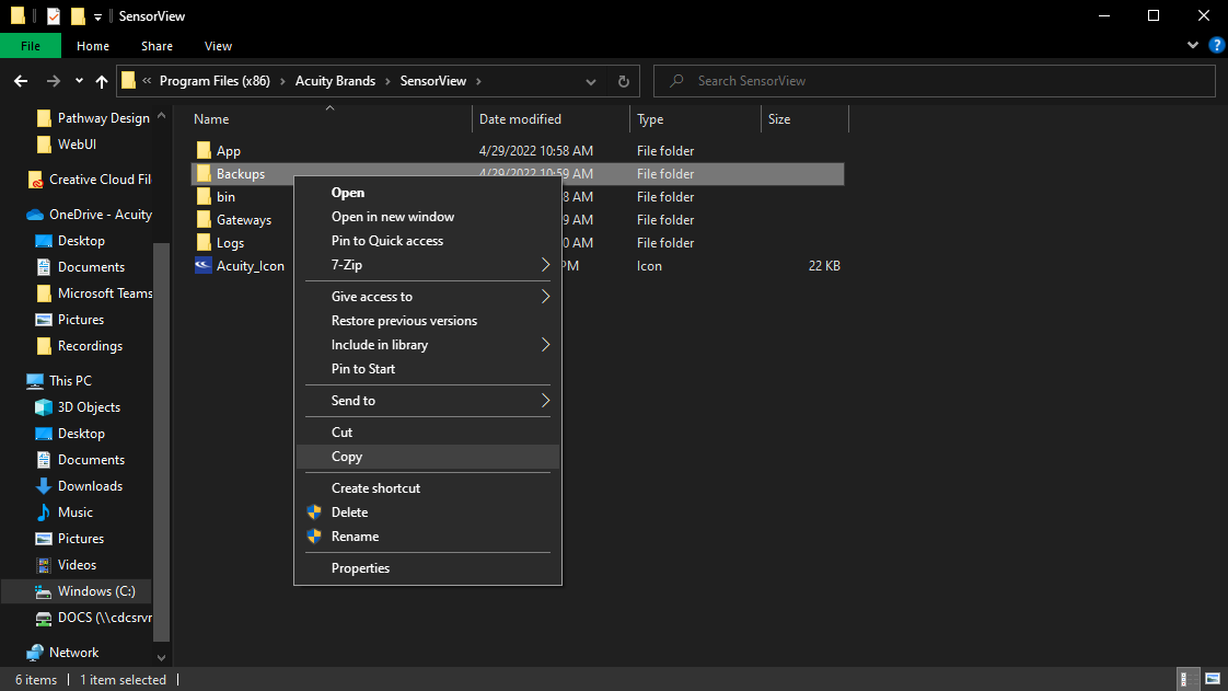 SensorView Uninstall Process