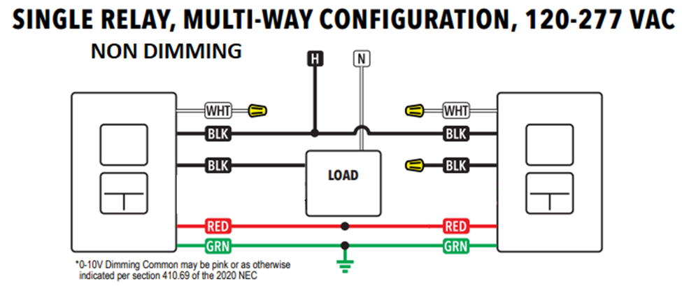 WSXA MWO Wiring Diagrams for 3+ switches (non-Dimming)