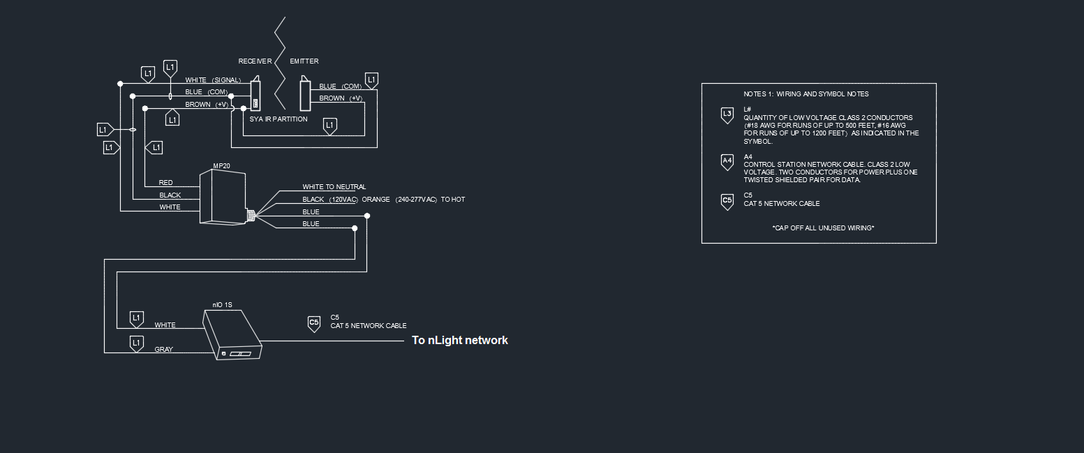 nLight Wired Room Partition Sensors