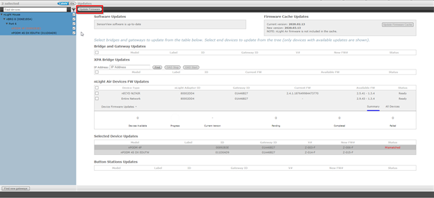 Updating Firmware through SensorView