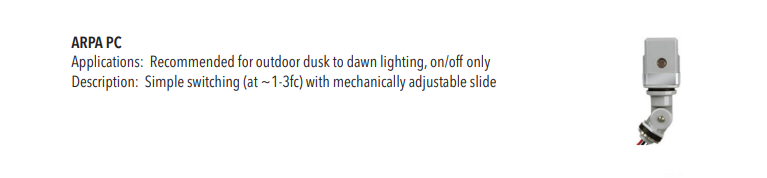 What Photocell do I order for the ARP panel for Dusk to Dawn operation