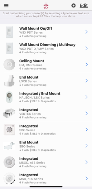 How do I program my WSX(A) sensor with the VLP App?