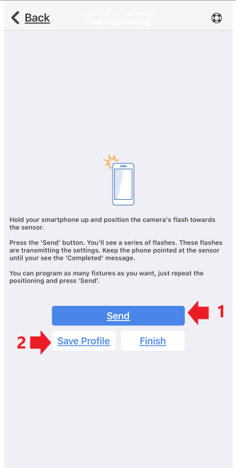 How do I program my WSX(A) sensor with the VLP App?